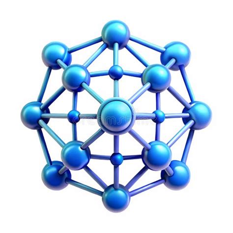 Blue Atomic Crystal Lattice Structure 3d Model Stock Illustration Illustration Of Atom
