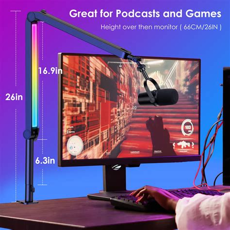 Rgb Mic Boom Arm For Hyperx Quadcast S Fifine