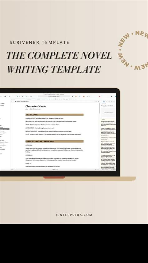 The Complete Novel Writing Template For Scrivener With Character And