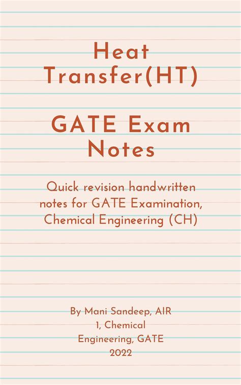 Heat Transfer Ht Gate Chemical Engineering Ch Quick Revision