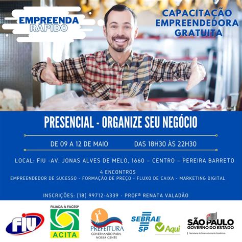 Curso Sebrae Organize Seu Negócio Faculdades Integradas Urubupungá