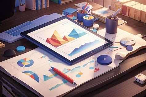 Premium Ai Image 3d Financial Report Chart Data Analysis And Web