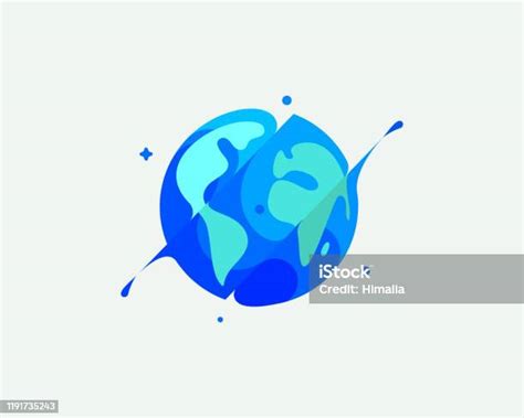地球向量五顏六色的現代最小風格插圖行星圖示標誌飛濺概念爆炸與滴球向量徽標徽標徽標類型向量圖形及更多全球性圖片 全球性 切斷 剪裁圖