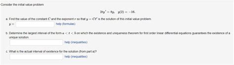 Solved Consider The Initial Value Problem Ty Y Y Chegg