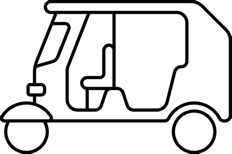 Black Linear Style Auto Rickshaw Icon 24154708 Vector Art At Vecteezy
