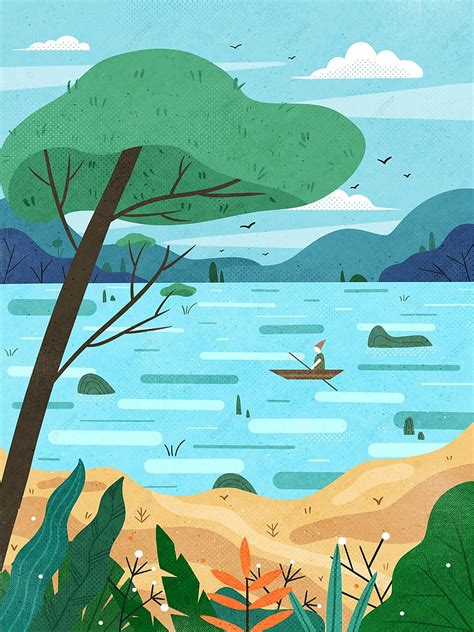 Flat Wind Small Fresh Small Summer Solar Terms Illustration Landscape