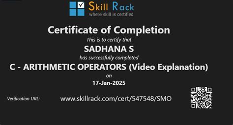 Cprogramming Arithmeticoperators Skilldevelopment Techlearning Skillrack Sadhana Srinivasan