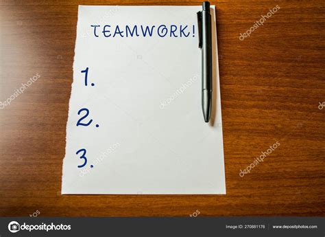 Handwriting Text Teamwork Concept Meaning Combined Action Of Group
