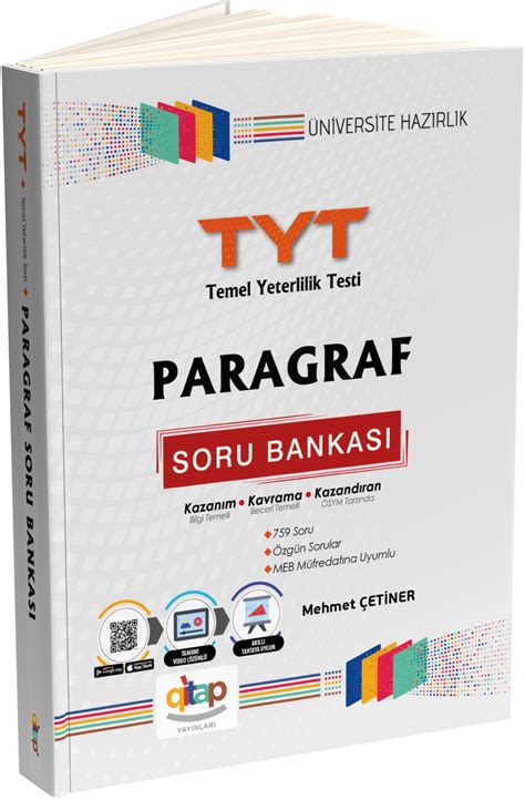 TYT PARAGRAF SORU BANKASI VİDEO ÇÖZÜMLÜ qitap Yayınları