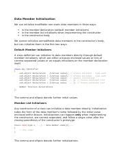 Effective Data Member Initialization In C Course Hero