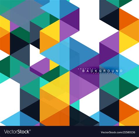 Multicolored Triangles Abstract Background Mosaic Vector Image