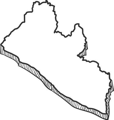 Dibujado A Mano Del Mapa 3d De Liberia 12707502 PNG