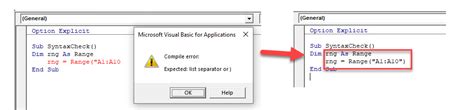 Syntax Error Vba Automate Excel