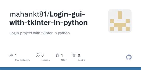 Github Mahankt Login Gui With Tkinter In Python Login Project With Tkinter In Python