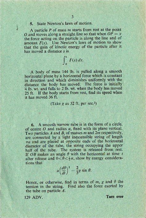Gce A Level 1961 Mathematics Paper 2