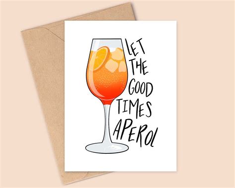 Let The Good Times Aperol Aperol Spritz Cocktail Birthday Etsy Uk