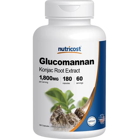 Nutricost Glucomannan Bulk Forming Fiber Supplement 1 800 Mg Per