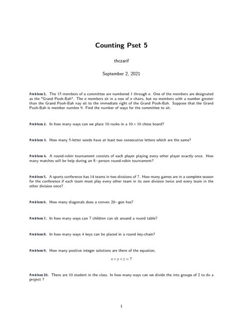 Counting Pset 5 Thczarif Pdf