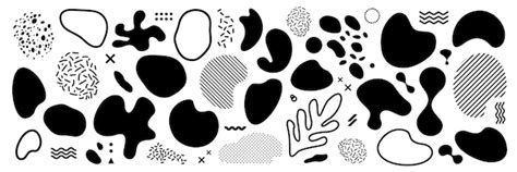 Premium Vector Vector Liquid Shadows Random Shapes Black Blobs Round