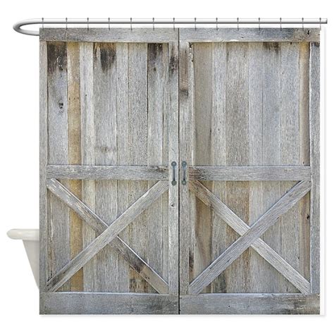 Old Rustic Barn Door Shower Curtain By Rebeccakorpita