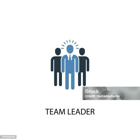 Konsep Team Leader 2 Ikon Berwarna Ilustrasi Elemen Biru Sederhana