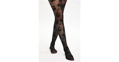 Urban Outfitters Rose Lace Tights In Black Lyst