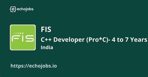 Fis Is Hiring C Developer Proc 4 To 7 Years Pune India Net