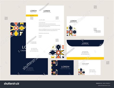 Creative Vector Pattern Stationery Template Design Stock Vector Royalty Free 2401704911
