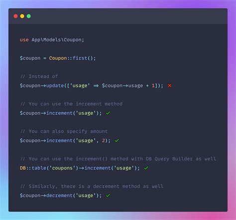 Larashout On Twitter 🔥 Laravel Tip Laravel Just Made It Easier To Increment Or Decrement The