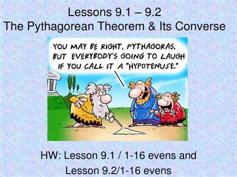 Ppt Lessons The Pythagorean Theorem Its Converse