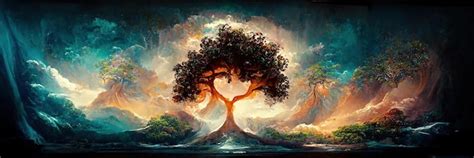 Premium Photo Yggdrasil From Norse Mythology Known For Being The Tree