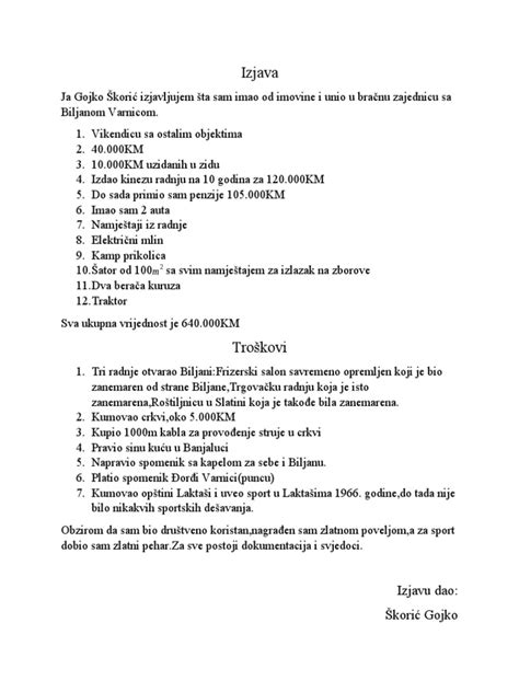 Izjava Pdf