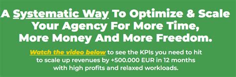 a systematic way to scale your agency and optimize it create your kpi