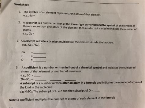 Solved Worksheet The Symbol Of An Element Represents One Chegg Com
