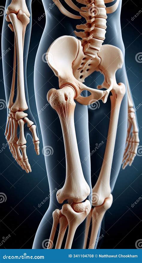 Anatomical Model Of Human Bones And Skeleton Structure Stock