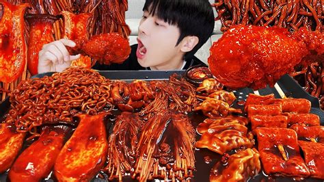Asmr Mukbang 직접 만든 불닭 짜장 버섯 양념치킨 소세지 먹방 And 레시피 Fried Chicken And Fire