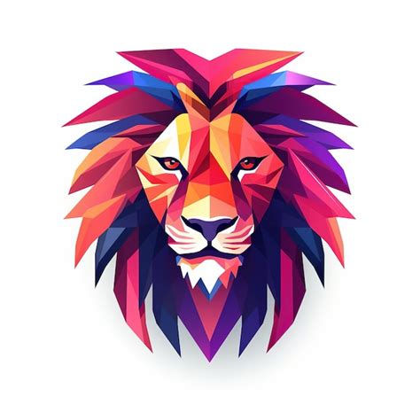 Pintura Em Aquarela Abstrata Do Logotipo Da Mascote Cabeça De Leão Para