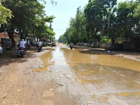 Drains Blocked Dirty Water Flowing On The Road Due To Lack Of