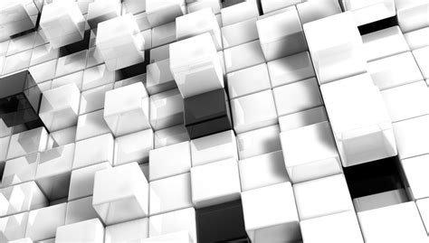 Download 1900x1080 3d View Abstract Black White Blocks Cgi Cubes