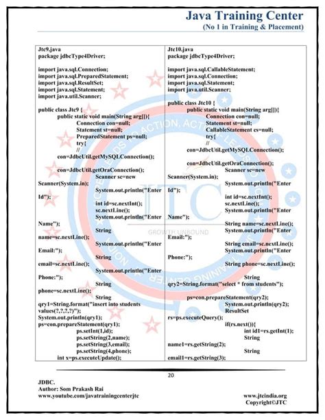 jdbc complete notes by java training center som sir pdf databases