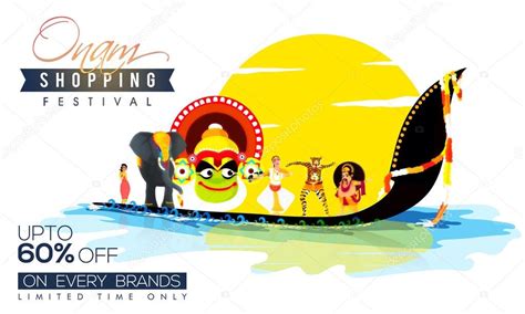Sale Poster Banner Or Flyer For Onam Festival — Stock Vector