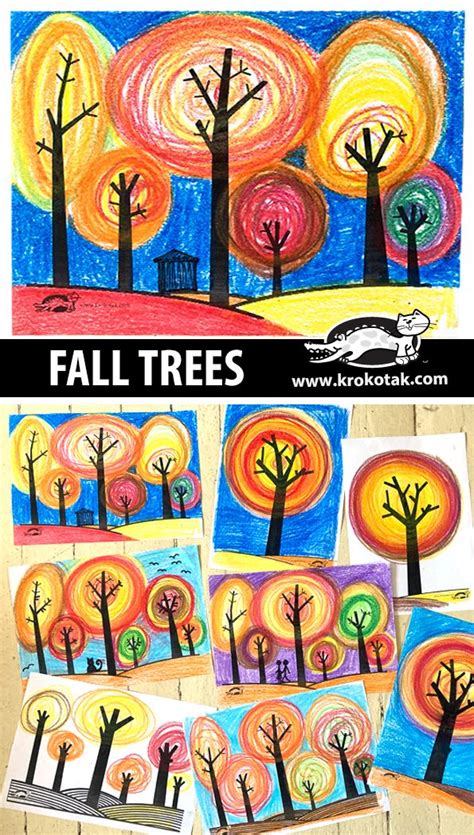 Falltrees Fall Arts And Crafts Fall Art Projects Kindergarten Art