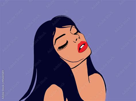 Портрет девушки поп арт Иллюстрация Stock Adobe Stock