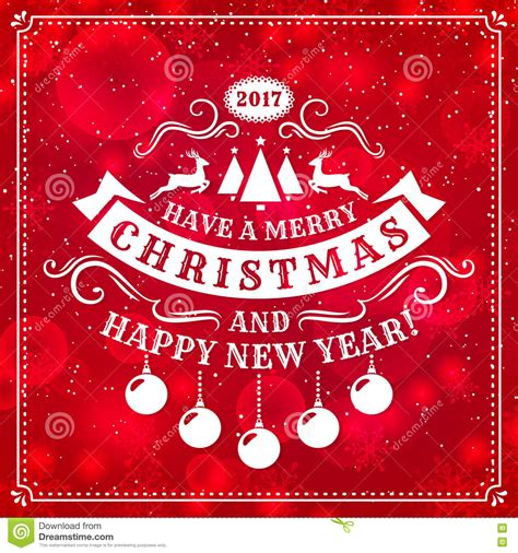 Kerstmis En De Nieuwe Kaart Van De Jaargroet Vector Illustratie