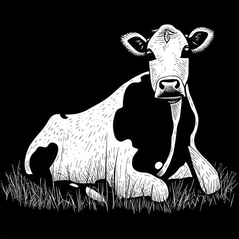 Premium Vector Cute Cow Cattle Hand Drawn Flat Stylish Mascot Cartoon