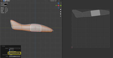 Texturing UV Unwrap Tick Box Use Subdivision Surface Blender Stack Exchange