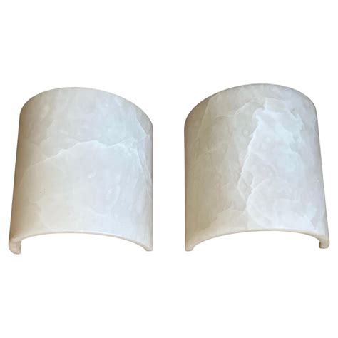 Pair Of Art Deco Style Alabaster Wall Sconces By Lightolier At 1stdibs