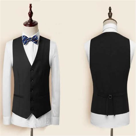 High Quality Men Vest Suit Single Breasted Formal Mens Vests Slim Fit
