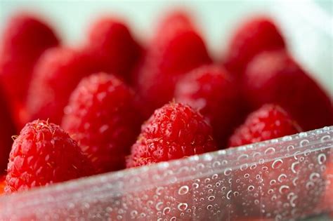 Frambuesa Frambuesas Fondo Berry Fresh Berrys Raspberry Con Gotas