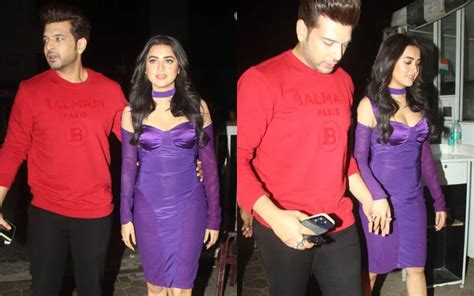 Lovebirds Tejasswi Prakash Karan Kundrra Walk Hand In Hand At A Party